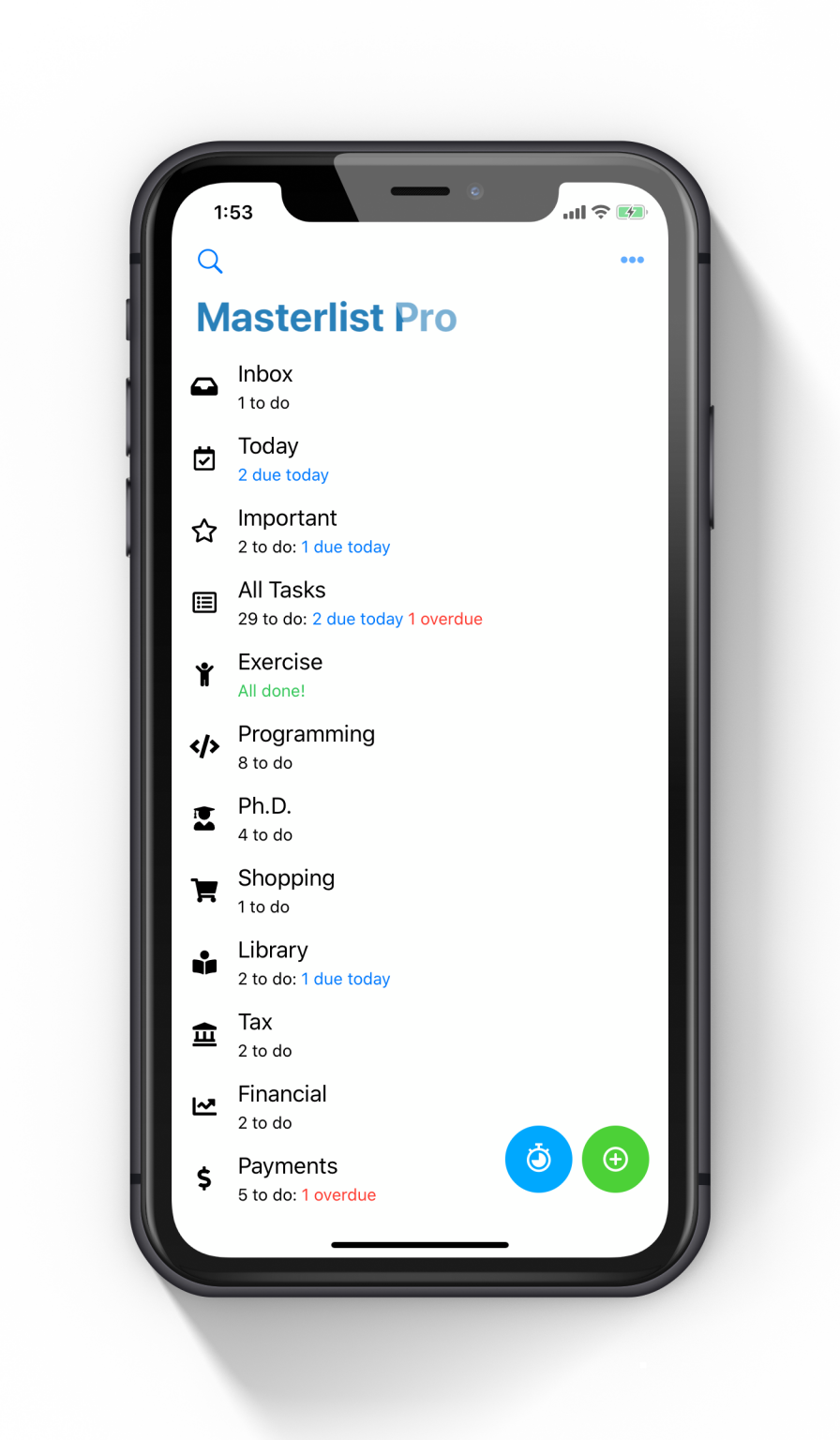 Masterlist – Task manager combined with Focus Timer (Pomodoro Timer ...